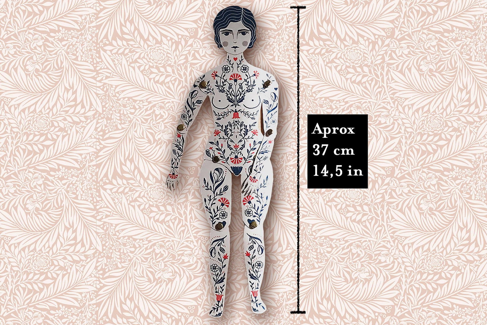 Articulated Paper Doll Printable Tattoo Art Doll Diy Movable Paper Doll ...