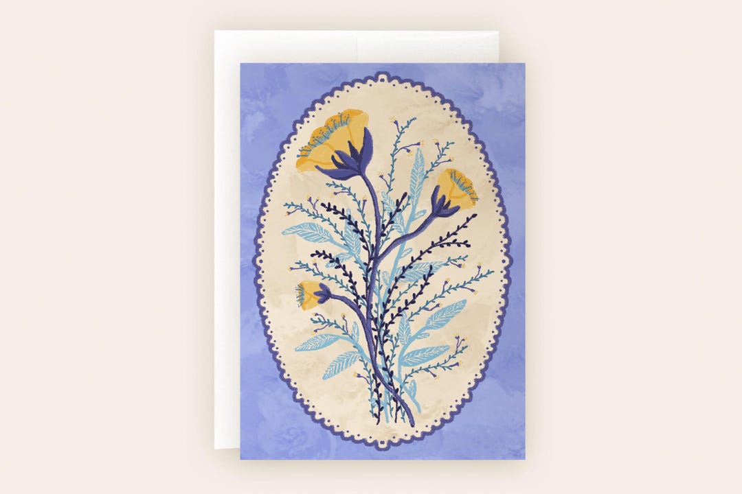 Purple Floral Printable Card, All Occasion Blank Card (PDF) - Etsy