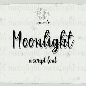 Font Download Moonlight Calligraphy Font Hand Drawn Script - Etsy