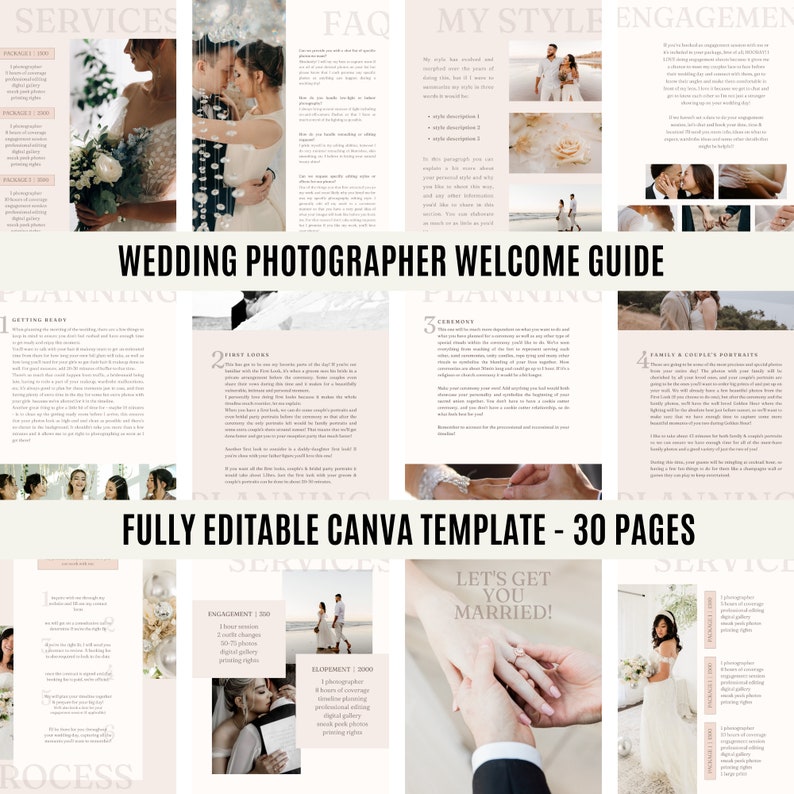 Wedding Pricing and Service Guide, Wedding Client Welcome Guide ...