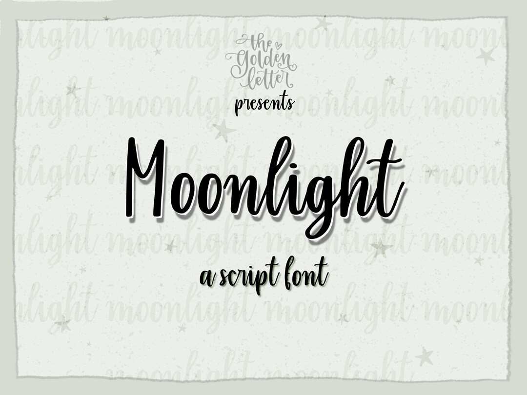 Font Download Moonlight Calligraphy Font Hand Drawn Script - Etsy