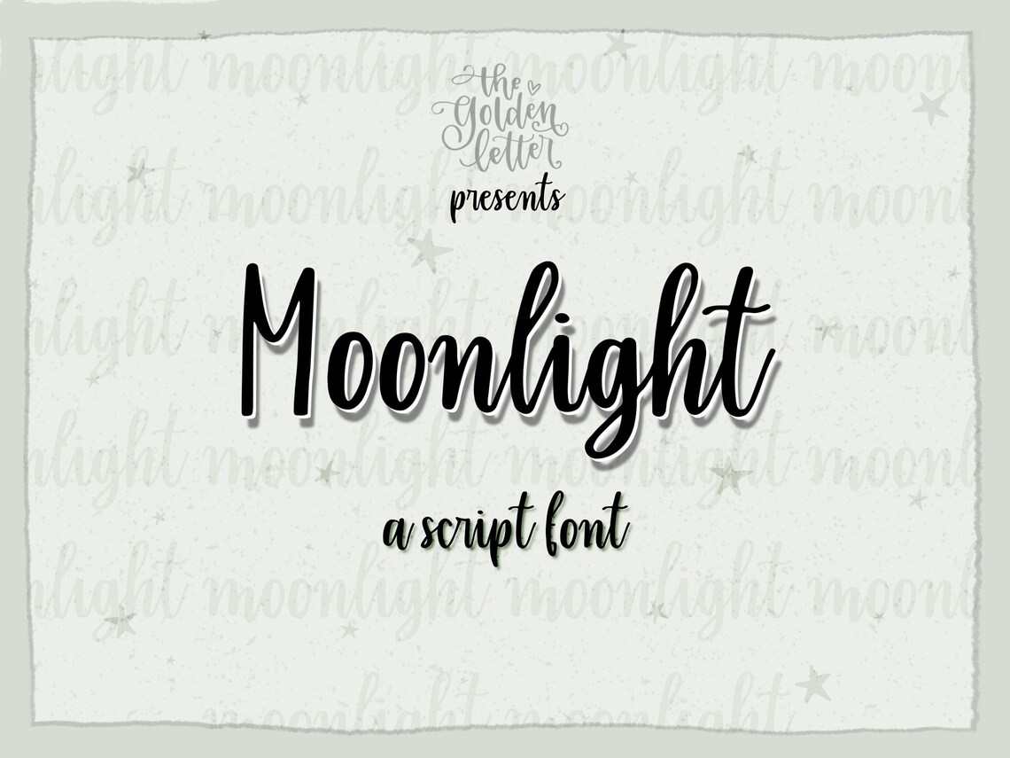 Font Download Moonlight Calligraphy Font Hand Drawn Script - Etsy