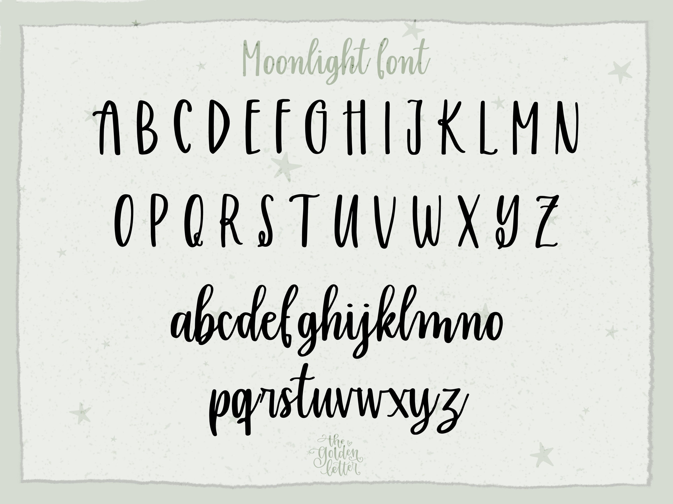 Font Download Moonlight Calligraphy Font Hand Drawn Script - Etsy