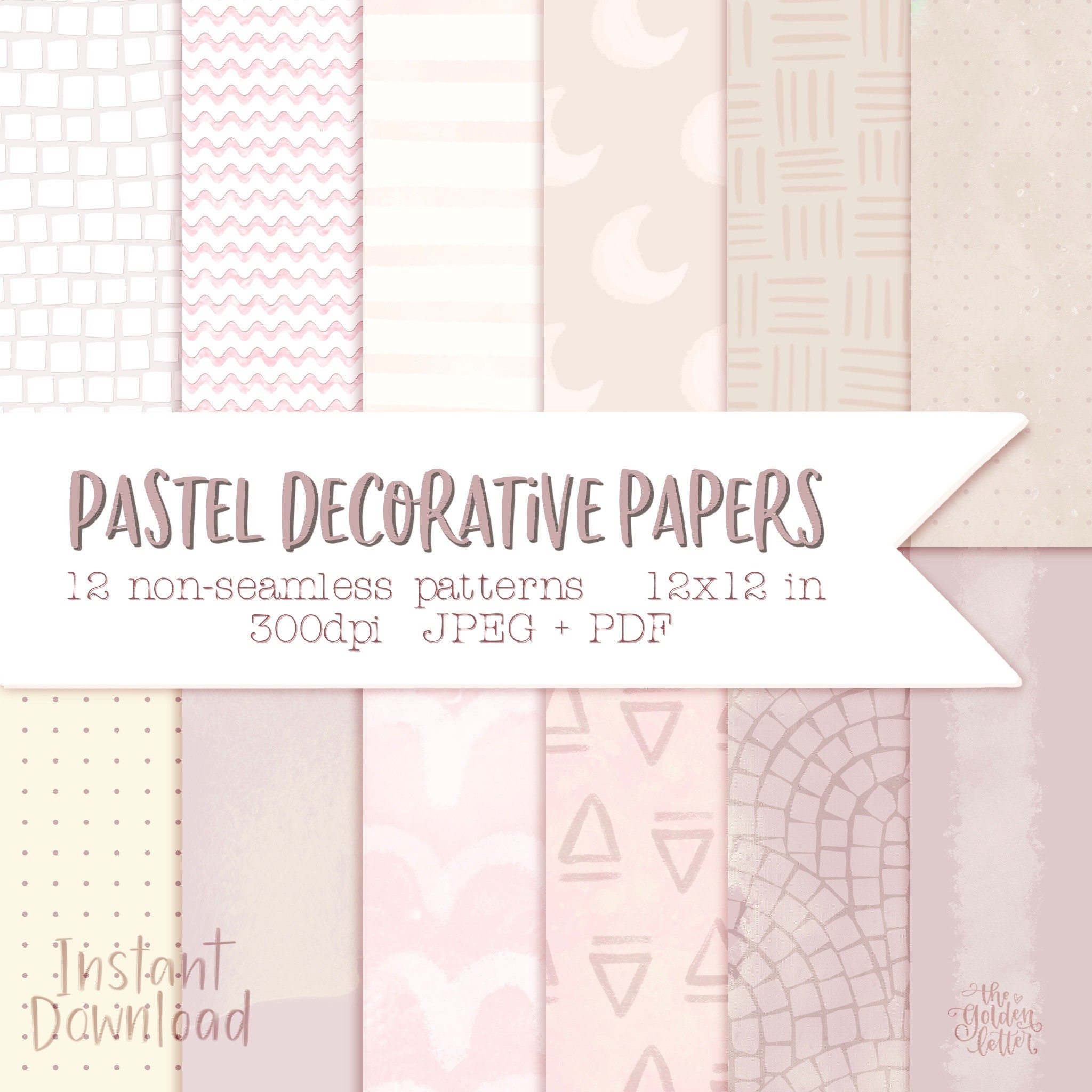 Pastel Digital Papers Digital Scrapbook Kit Collage Kit, Digital ...