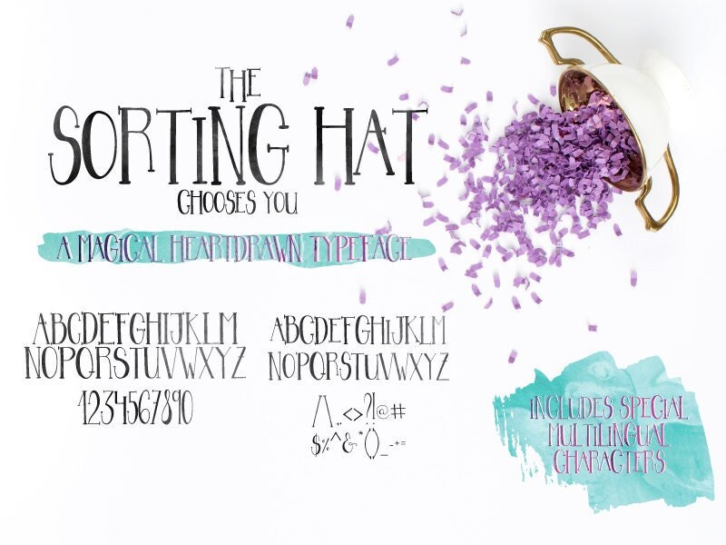 Sorting Hat Font A Hand Drawn Serif Typeface - Etsy