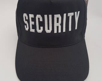 SECURITY Unisex Adjustable Black Hat Cap Security Guard Event Staff ...