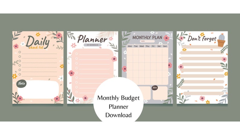 Daily & Weekly Planner Blush Pink Palette Simple Annual - Etsy
