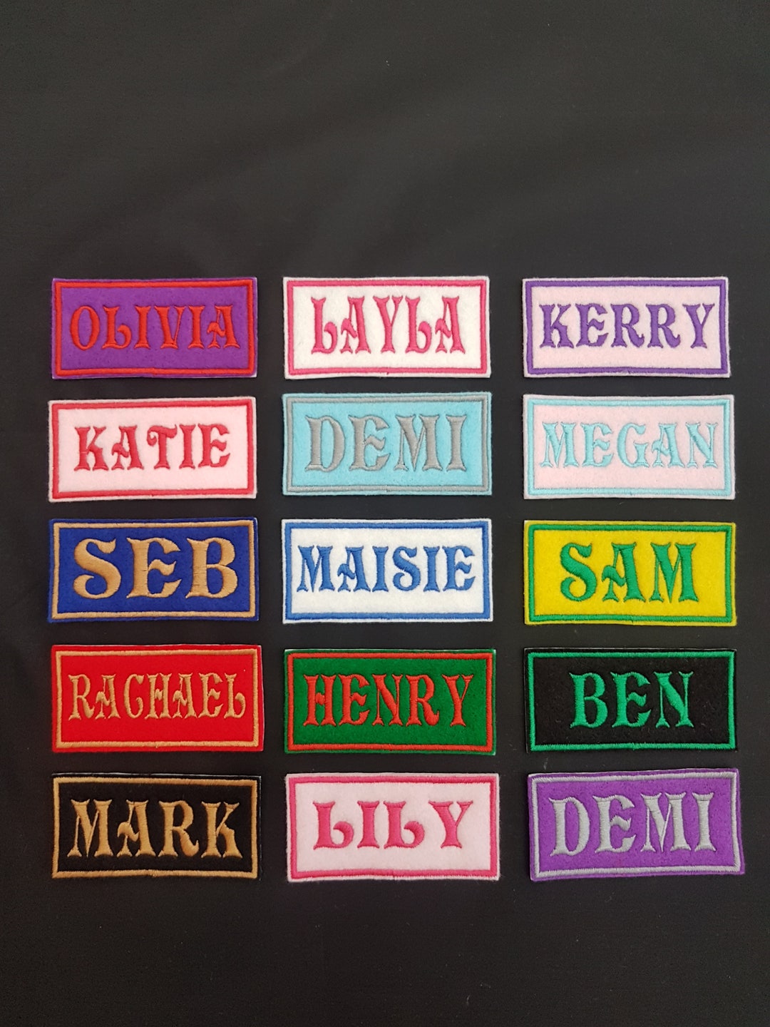 Personalised Embroidered Name Patch Badge (rectangular) Iron on Patch ...