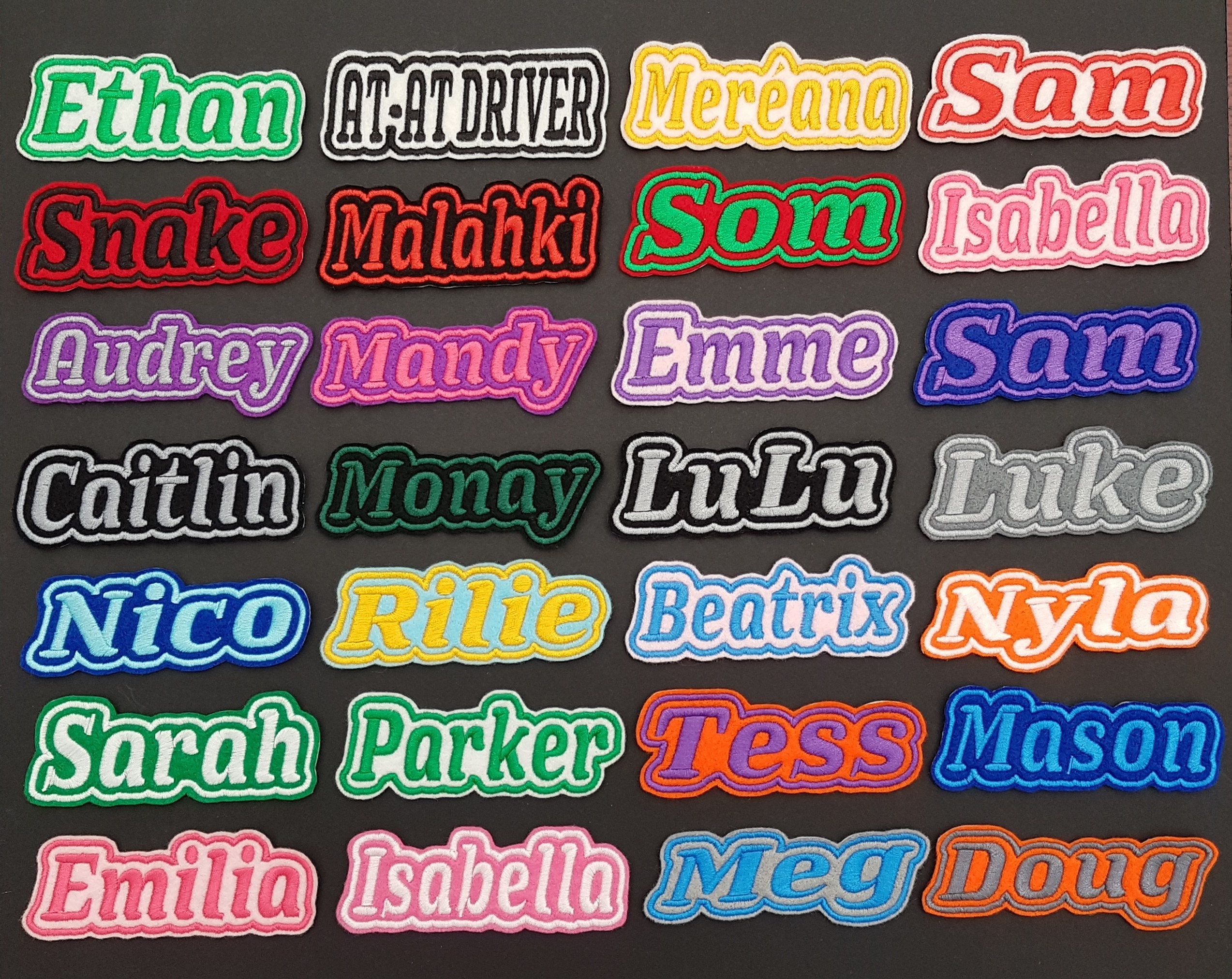 Personalised Embroidered Name Patch Badge L1 Girls Boys Iron - Etsy