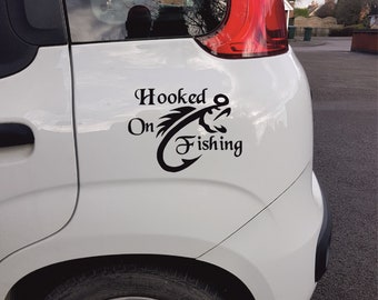 Fishing Vinyl Decal-hooked on Fishing-sticker - Etsy