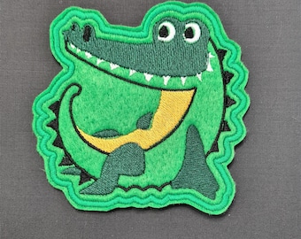 Sew on Alligator Embroidered Logo, Fabric Badge - Etsy UK