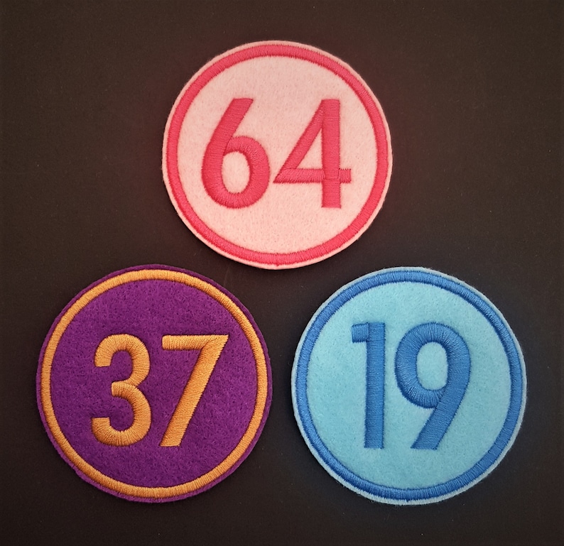 Personalised Embroidered Number Patch Badge Girls Boys Iron on - Etsy UK