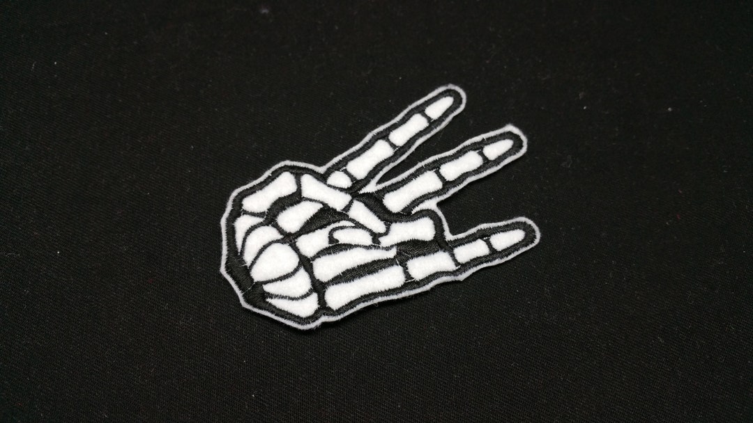 Hand Shocker Bones JDM Embroidered Patch| Badge Iron on | Sew On| Car ...