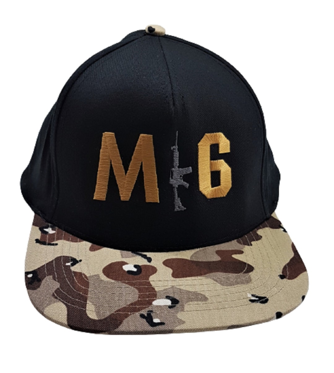 MI6 Army Embroidered Snap Back Cap Black With Logo | Fancy Dress | Camo ...