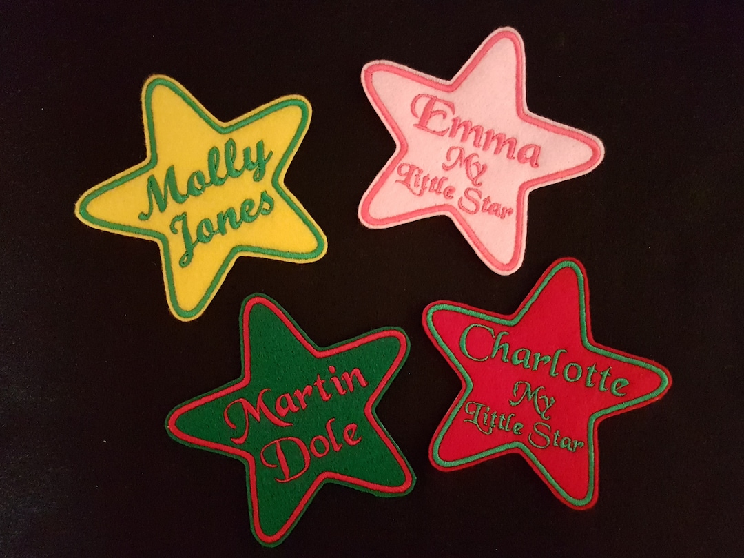 Personalised Embroidered Star Name Patch, Iron-on or Sew-on - Etsy
