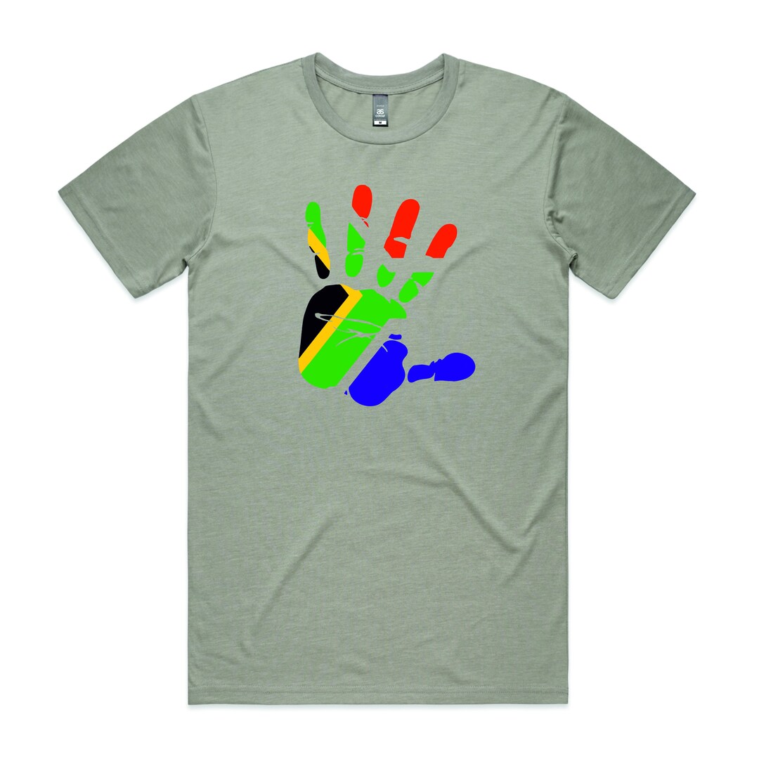 South African Flag Handprint T-shirt: Retro Unisex Tee - Etsy
