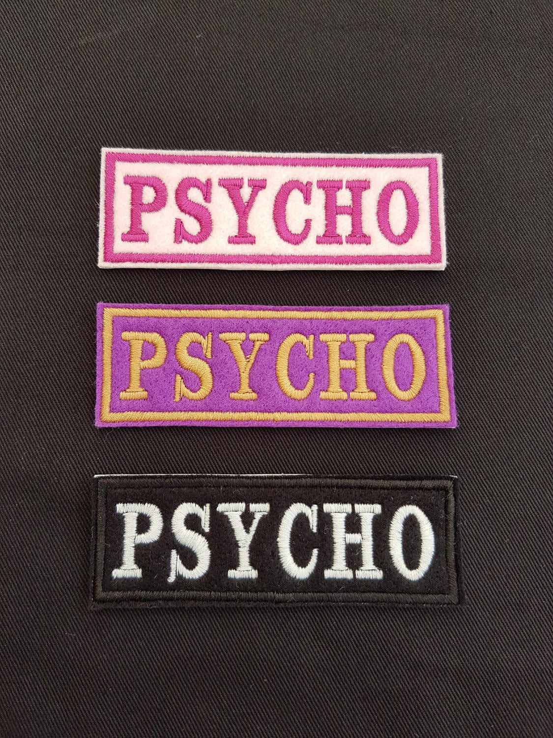 Psycho Embroidered Name Patch Badge Iron on or sew | Etsy