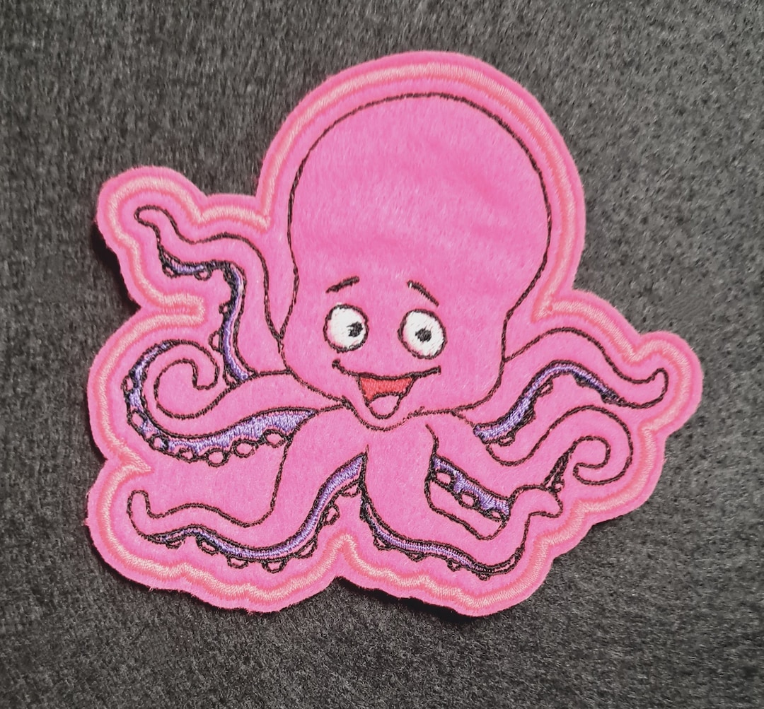 Octopus Embroidered Patch Badge | Iron on | Sew on | Children's Patch ...