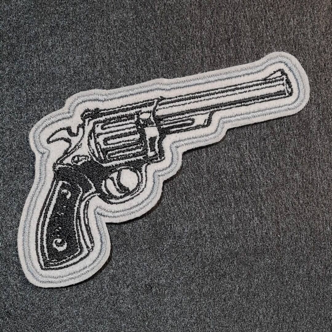 Revolver Gun Embroidered Patch Badge Iron on or Sew | Iron on | Sew on ...