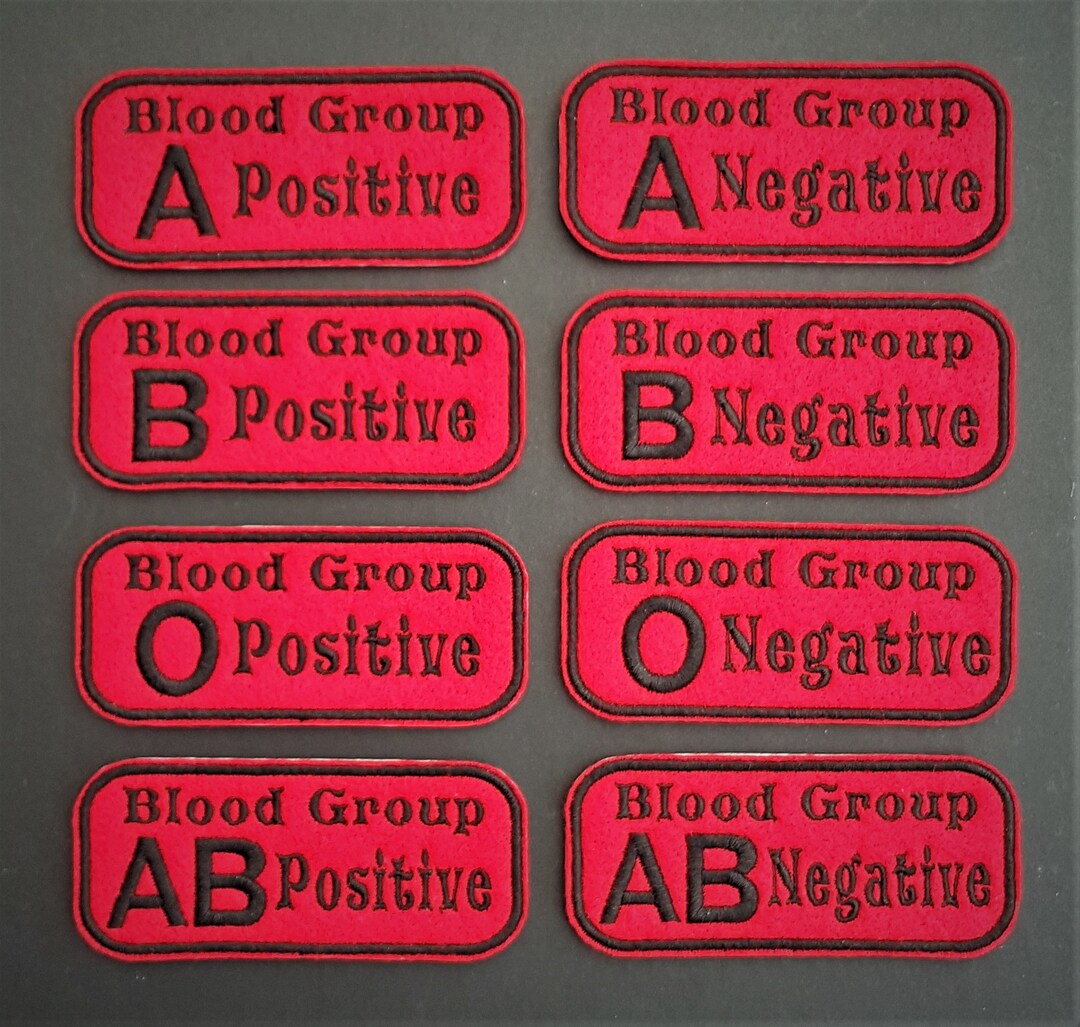 Blood Group Embroidered NHS Patch Badge | Iron on | Sew on | Blood ...