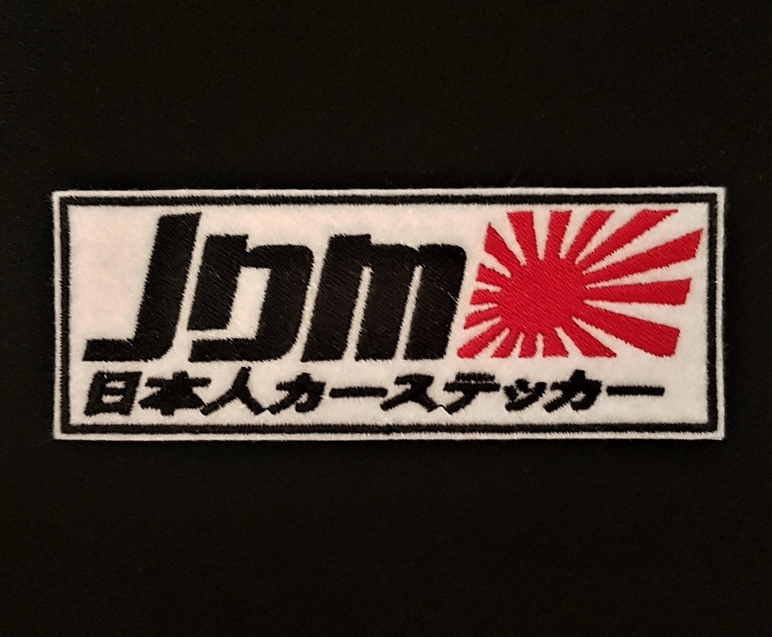 JDM Embroidered Badge Patch Iron on Sew on JDM Flag Modified Car Badge ...