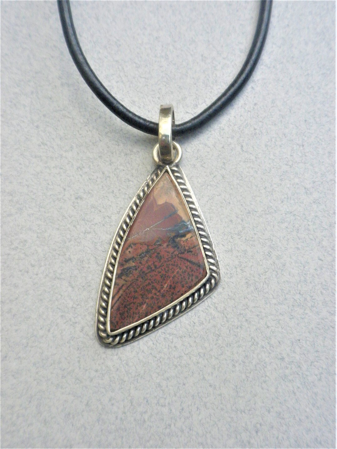 Indian Paint Stone - Pendant, Sterling Silver, Jasper, Cabochon ...