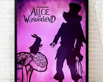 Tim Burton Alice in Wonderland Minimalist Poster - Etsy