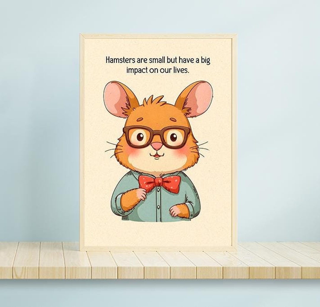 Funny Hamster Inspirational Quote Art Print Poster, Kids Room Decor ...