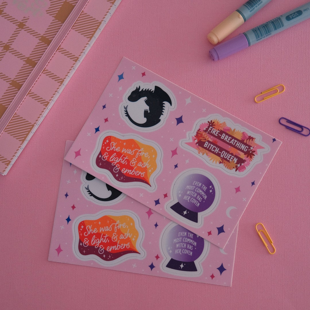 Fire and Shadows Wondermail Vinyl Sticker Sheet - Etsy
