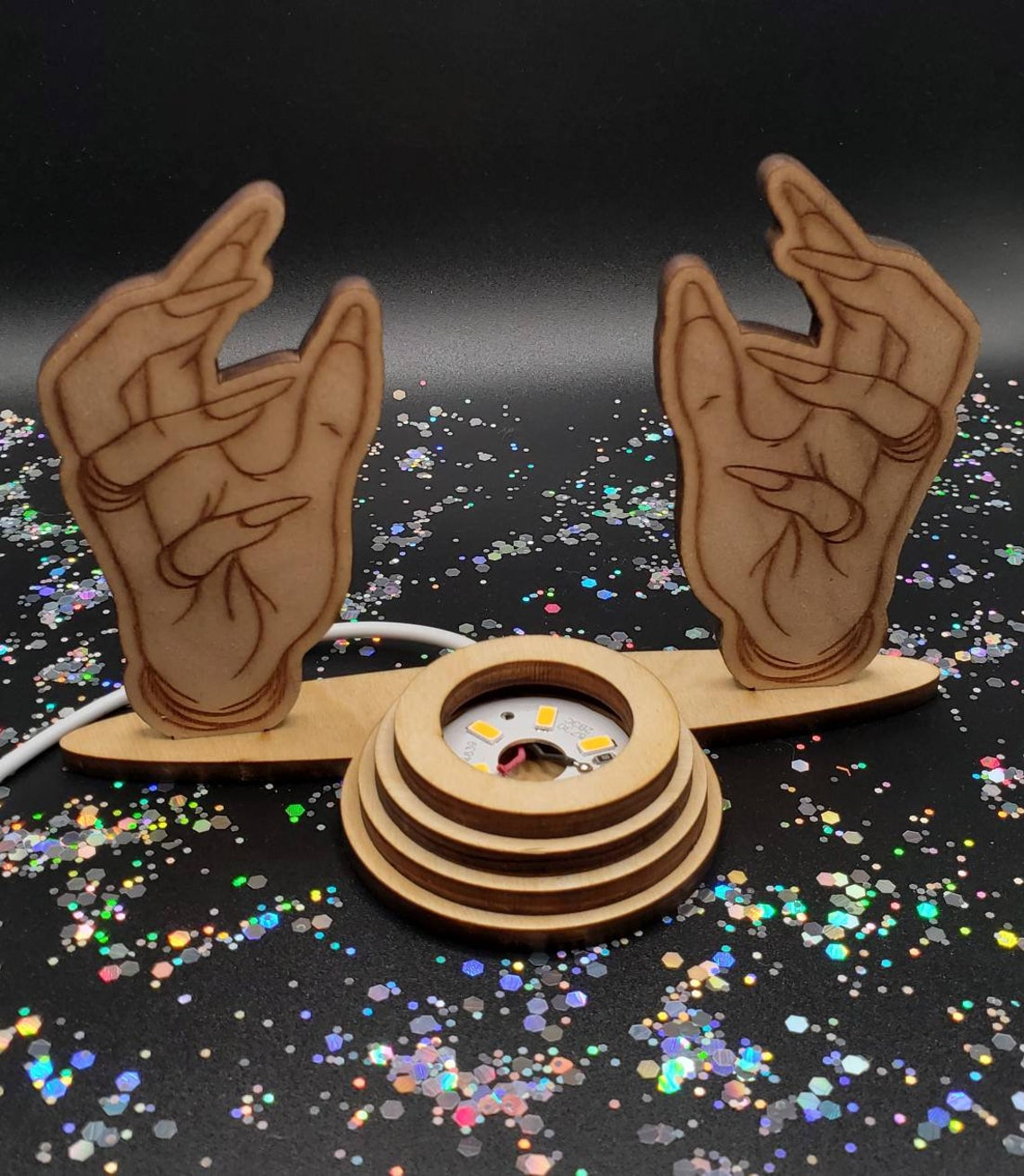 Wicked Hand Lighted Sphere Stand // MADE TO ORDER // Crystal - Etsy