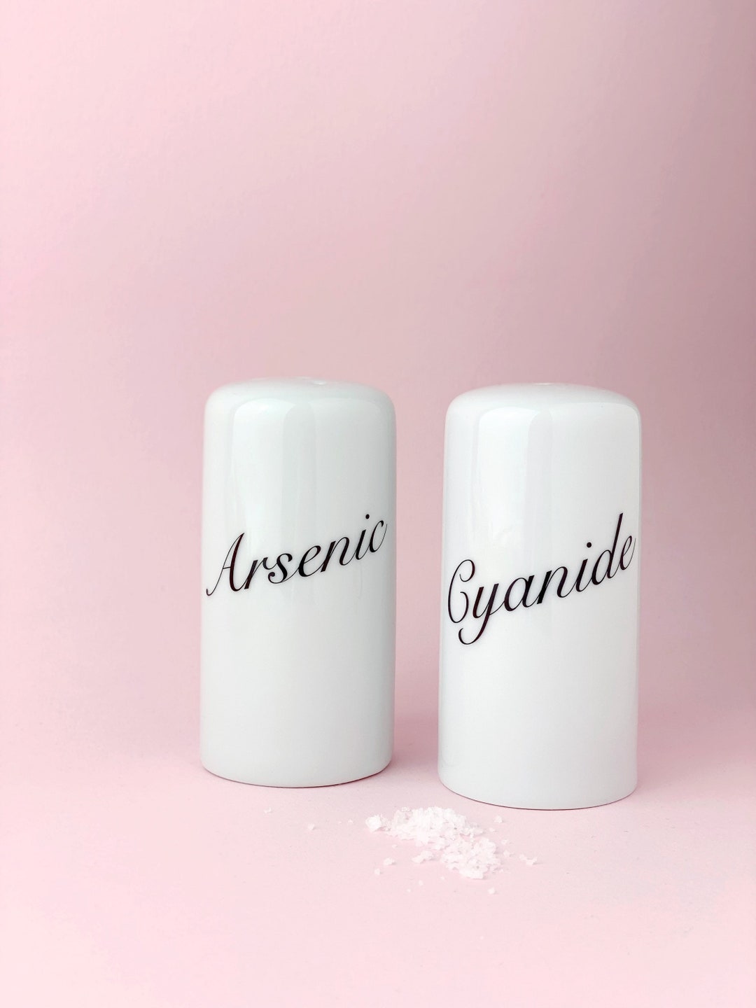 Salt & Pepper Hand Decorated Porcelain Arsenic and Cyanide Salt Pepper ...