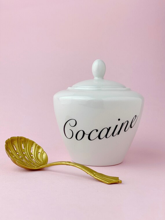 Hand Decorated Cocaine Drug Storage Pot Sugar Bowl With Lid | Etsy