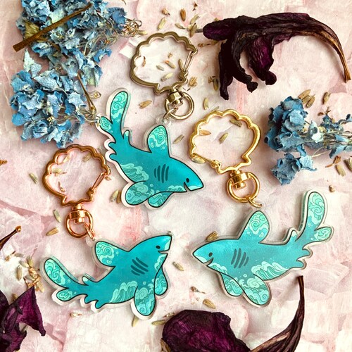 Shark Keychain - Etsy