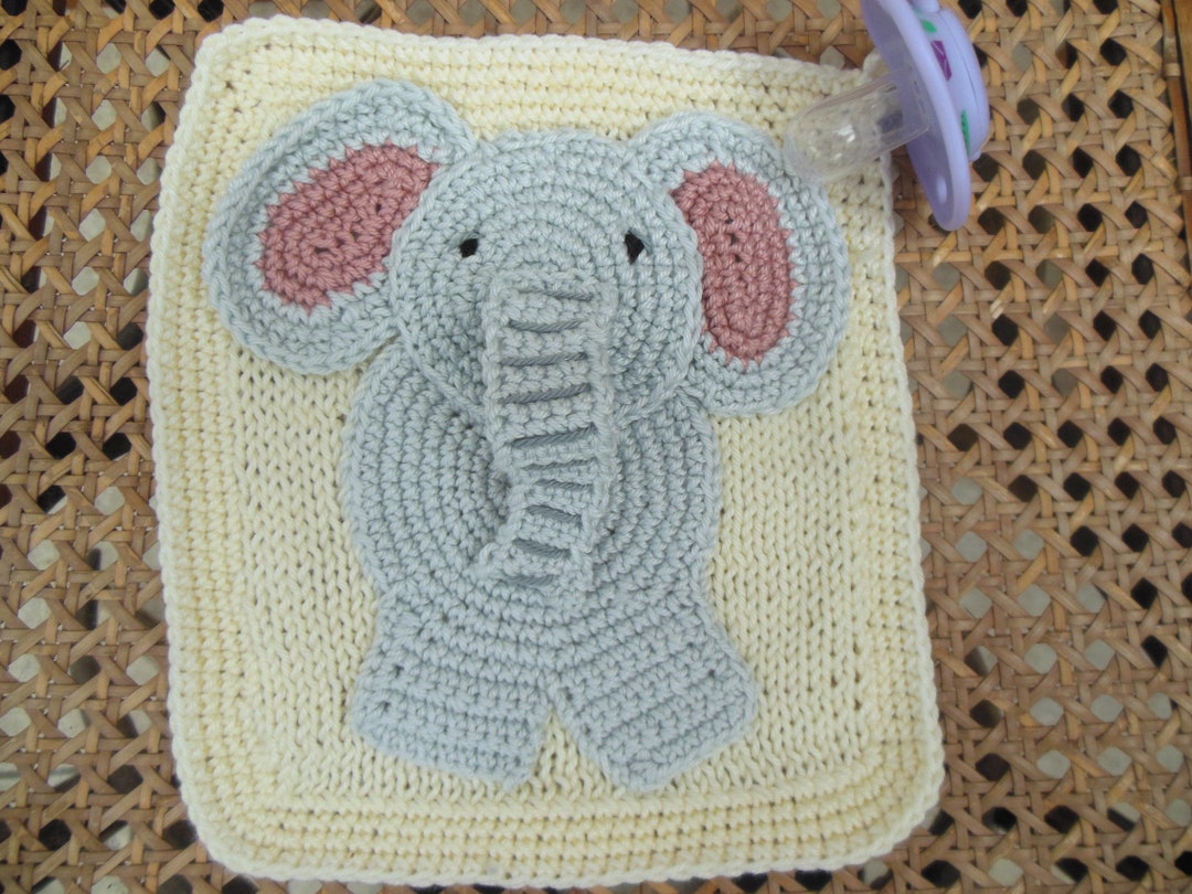 Elephant Dummy Comforter, Unique Hand Knit Cotton Dummy Holder Soft ...