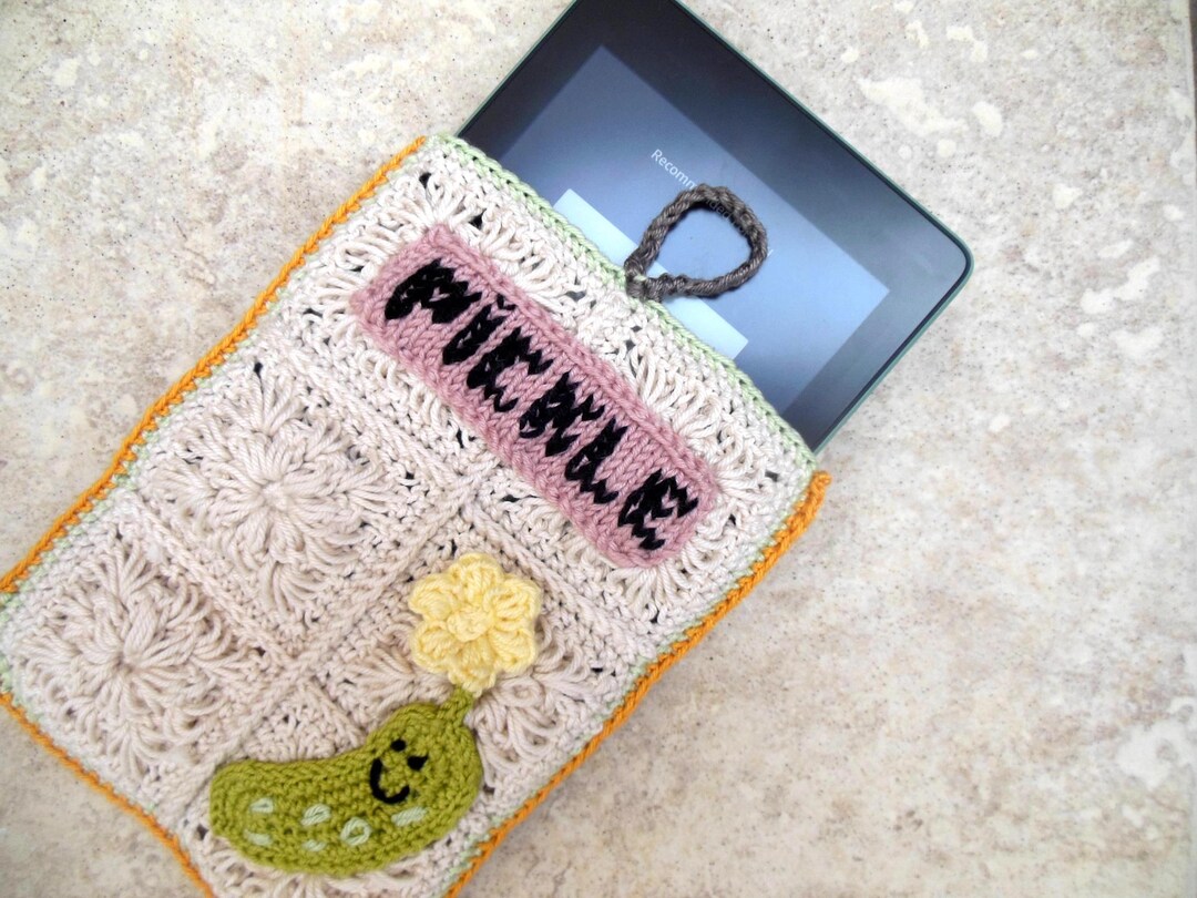 Crochet Kindle Sleeve: Pickled Gherkin Design, Cotton Kindle Case - Etsy