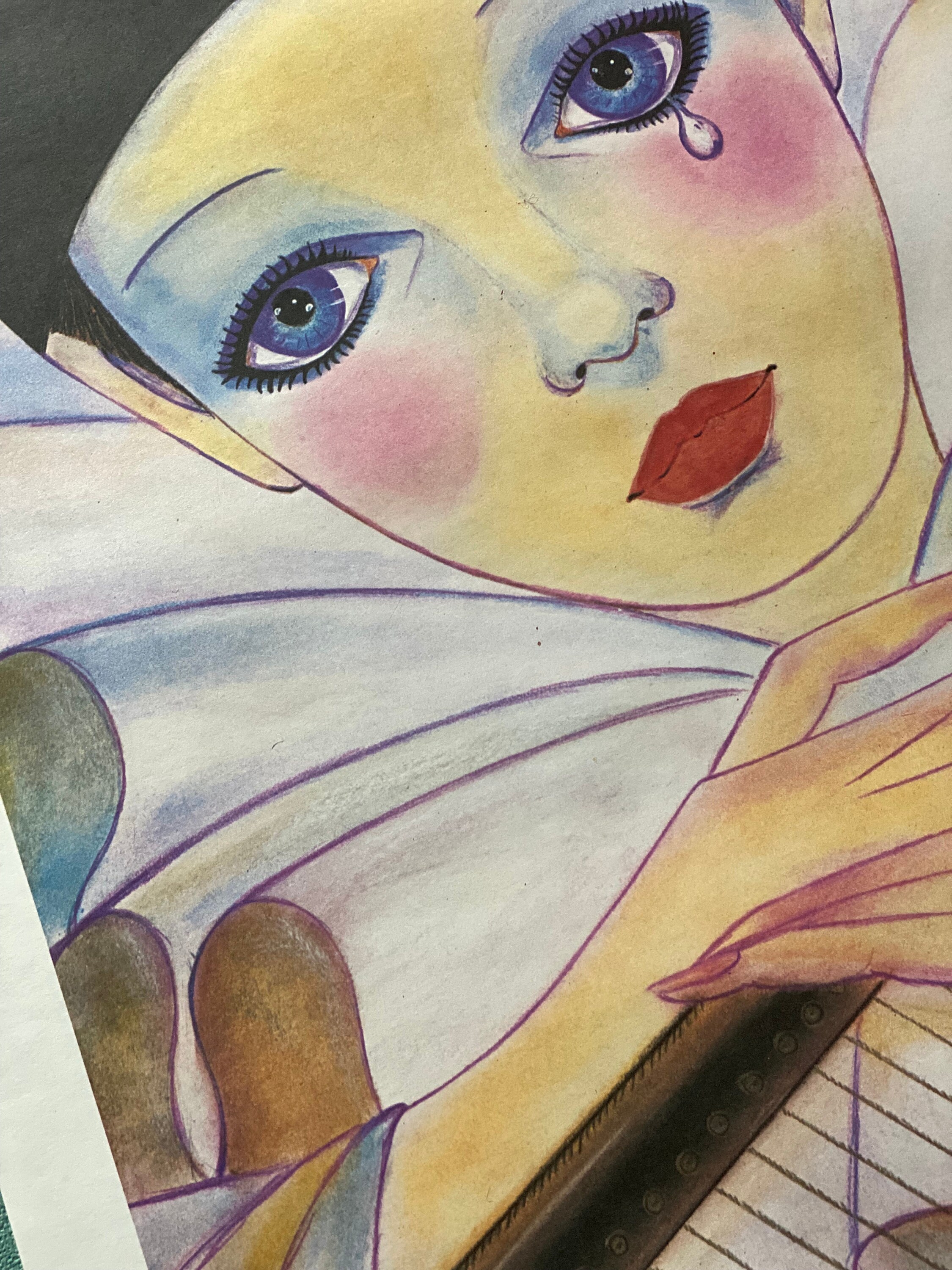 Pierrot and His Harp, Pierrot Poster - Etsy