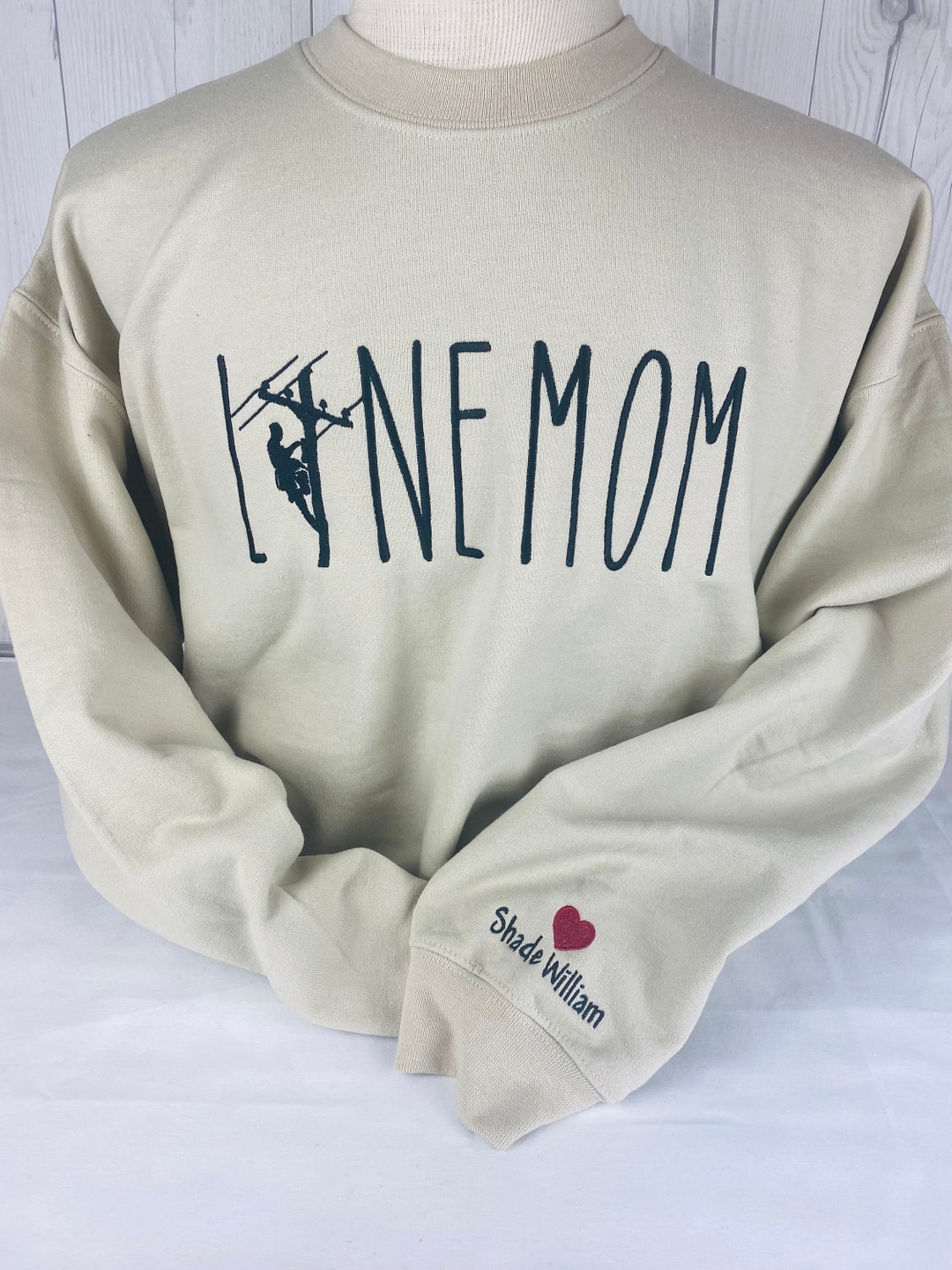 Lineman Mom Shirt/name on Sleeve Embroidery Mom Shirt - Etsy