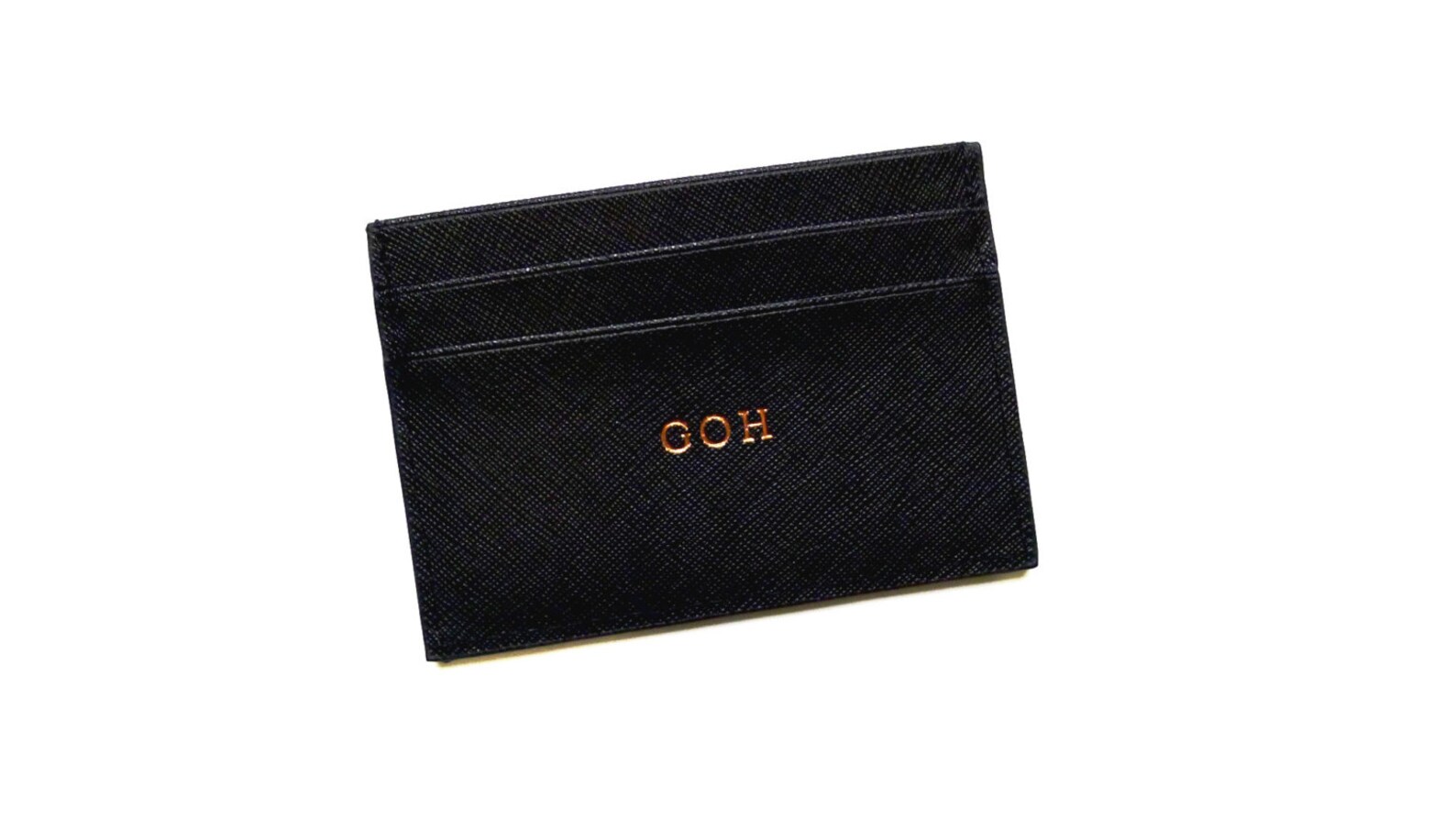 Jordy Black Card Holder Personalised Small Font Complimentary Initials ...
