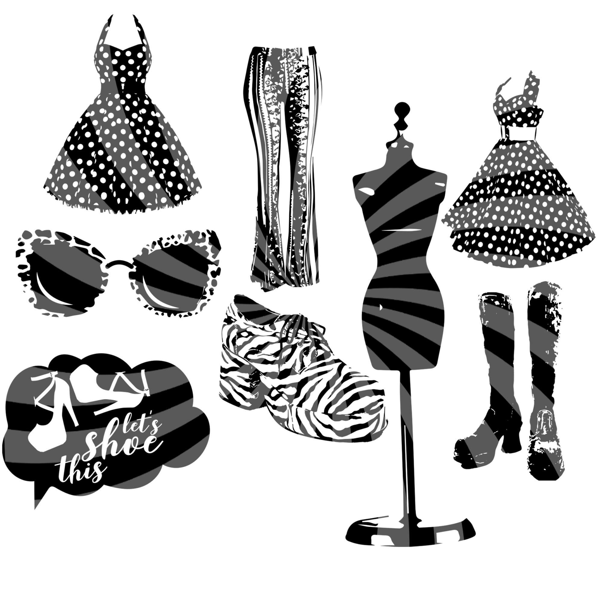 Fashion SVG Bundle Clothing SVG Old School SVG Fashion | Etsy