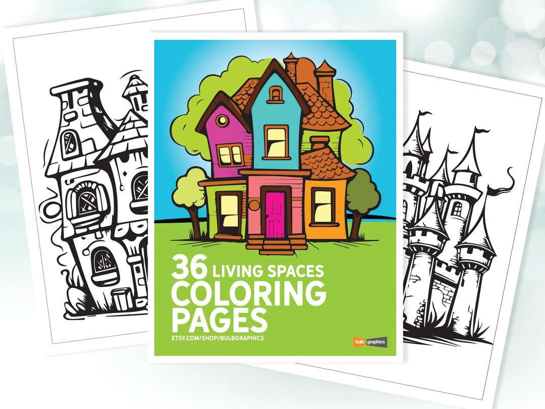 36 Coloring Pages | Living Spaces Theme | Printable Coloring Pages ...