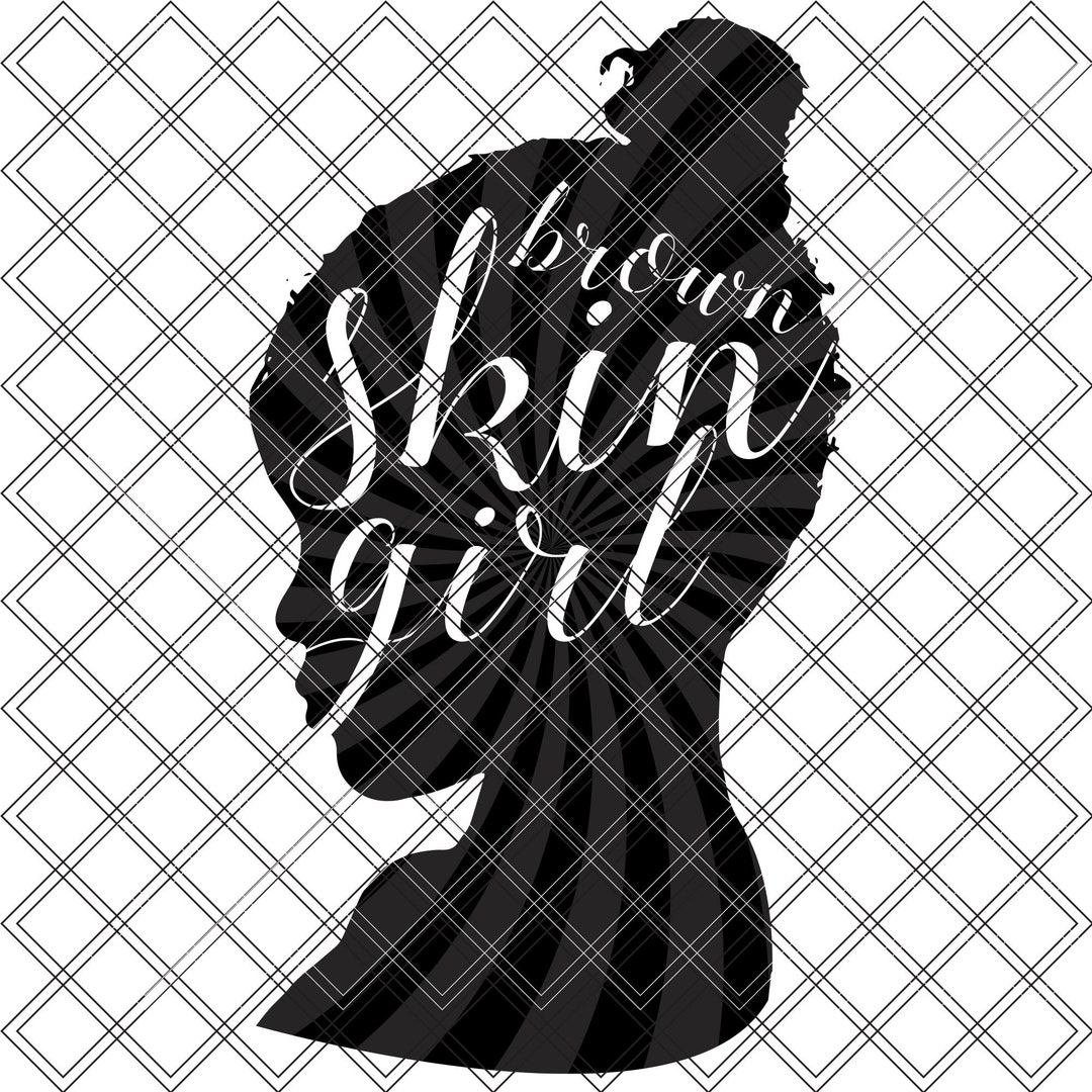 Brown Skin Girl. SVG. Silhouette of Girl. Natural Young Girl. Digital ...