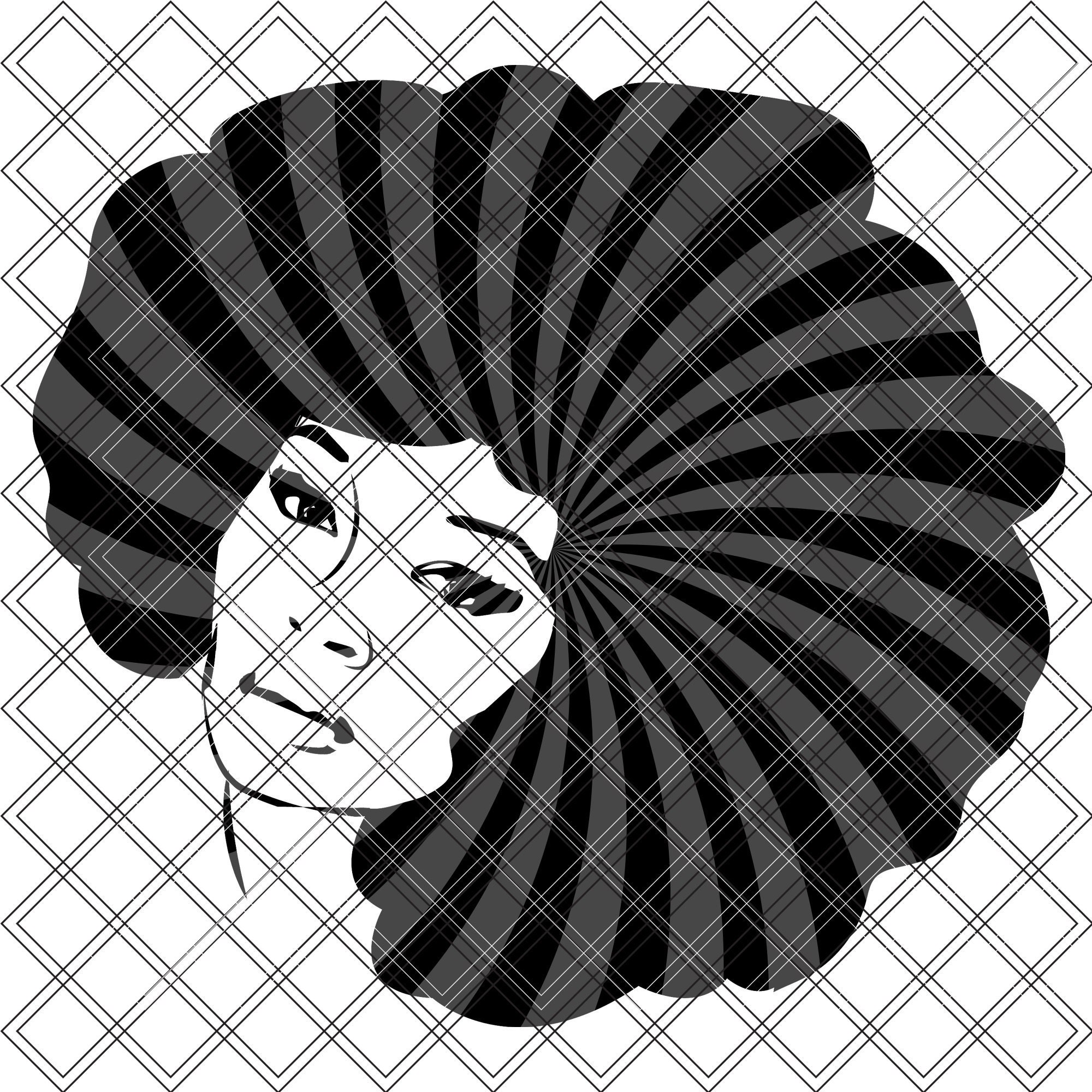 Big Afro SVG Brown Skin Girl Pretty Black Woman Black | Etsy