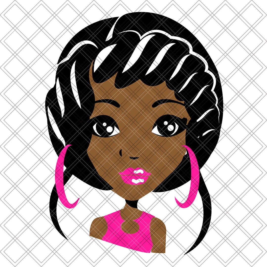 French Braid SVG Pink Cut-friendly Black Character - Etsy