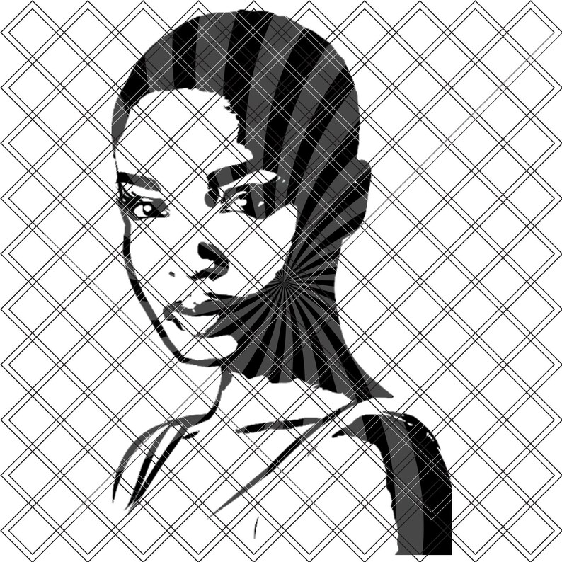 Short Afro SVG Brown Skin Girl Pretty Black Woman Black - Etsy