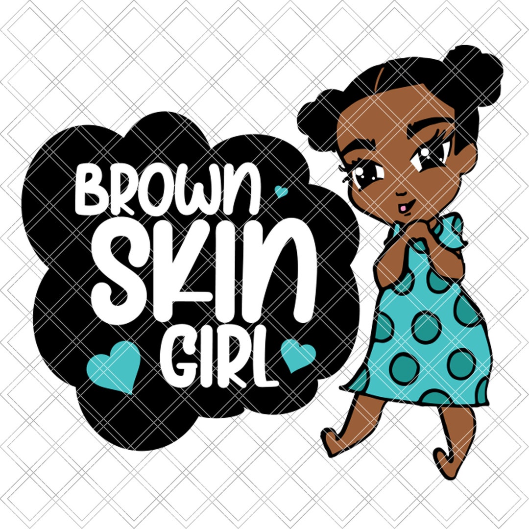 Brown Skin Girl SVG | Turquoise | Cut-friendly | Black Character ...