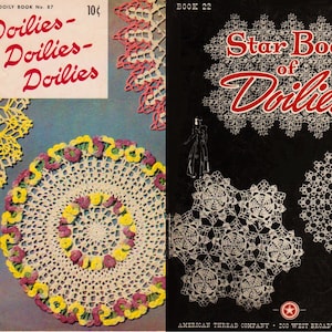 2 Crochet Doily Booklets From 1940s & 1950s PDF DIGITAL DOWNLOAD Doily ...