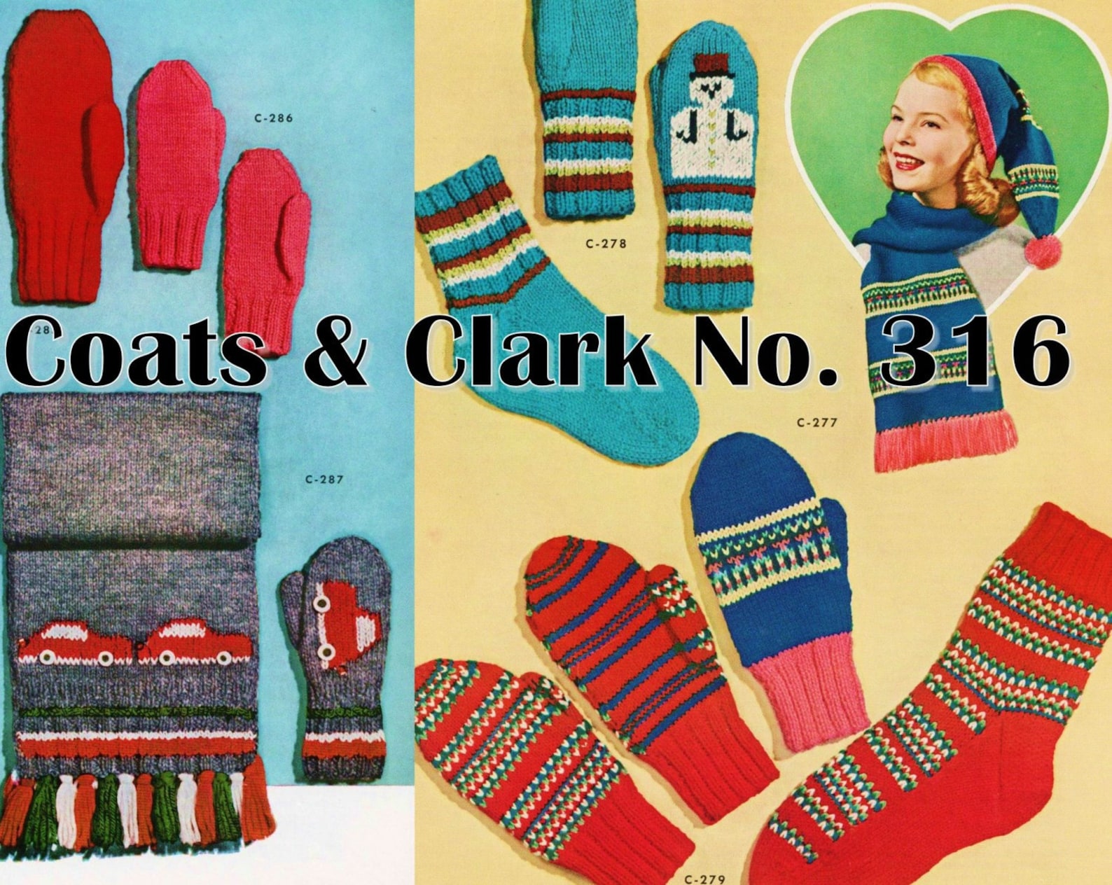 1955 Vintage Knitting Book COATS & CLARK No. 316 PDF Instant Download ...