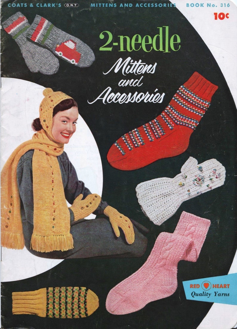 1955 Vintage Knitting Book COATS & CLARK No. 316 PDF Instant Download ...