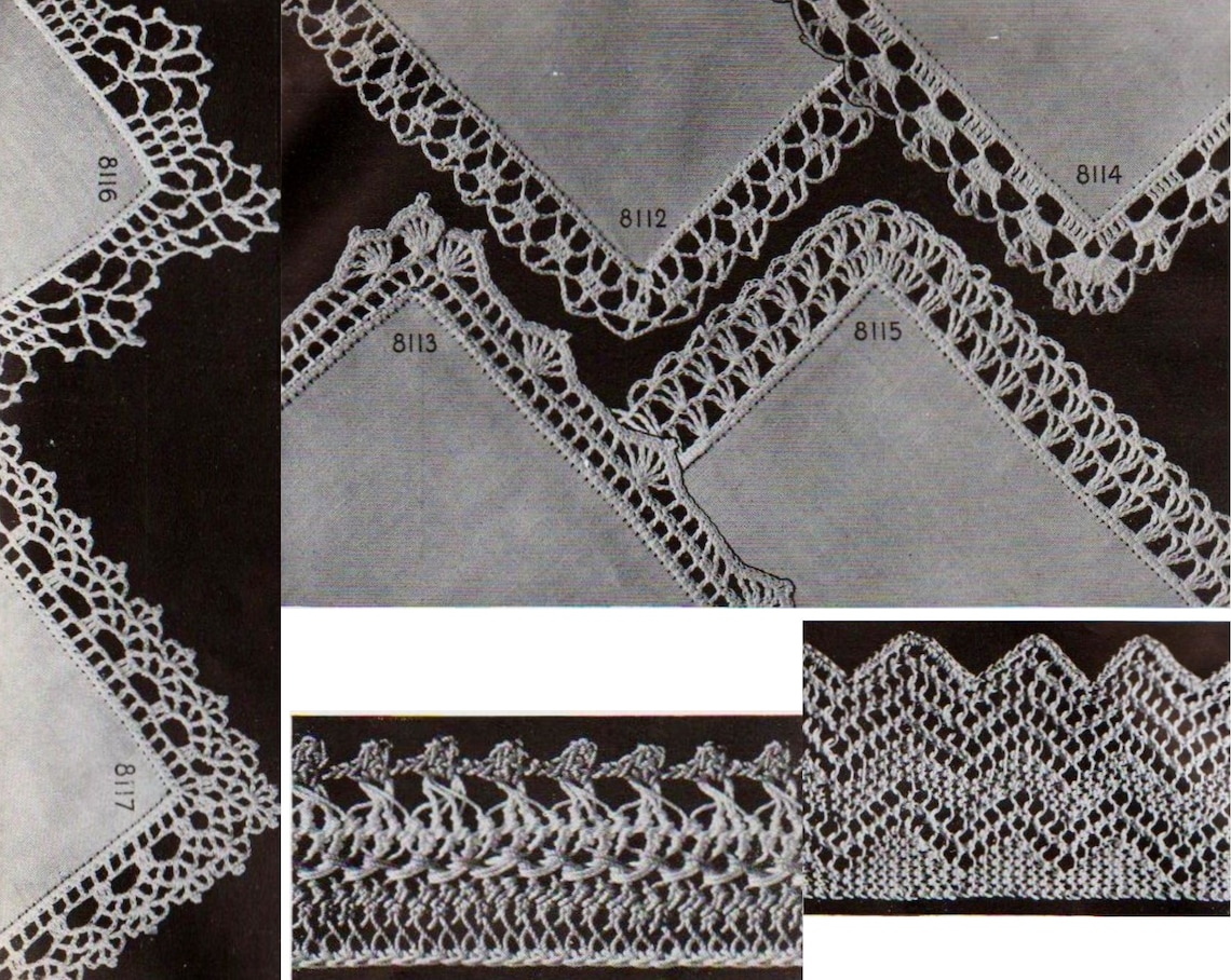 64 Vintage Crochet Edging Patterns Crochet Lace Pattern PDF - Etsy