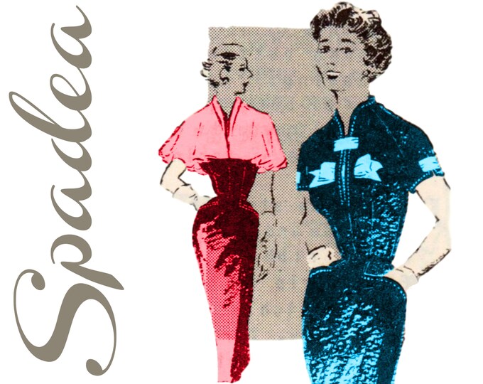 Spadea Designer Pattern 1950s Sheath Dress Pattern Capelet Pattern ...